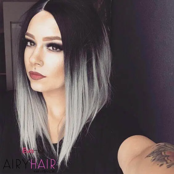 Black and silver ombre hair store