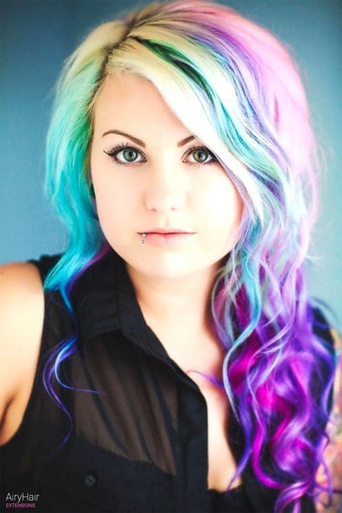 20 Crazy Rainbow Hair Extensions And Hair Color Ideas 2024