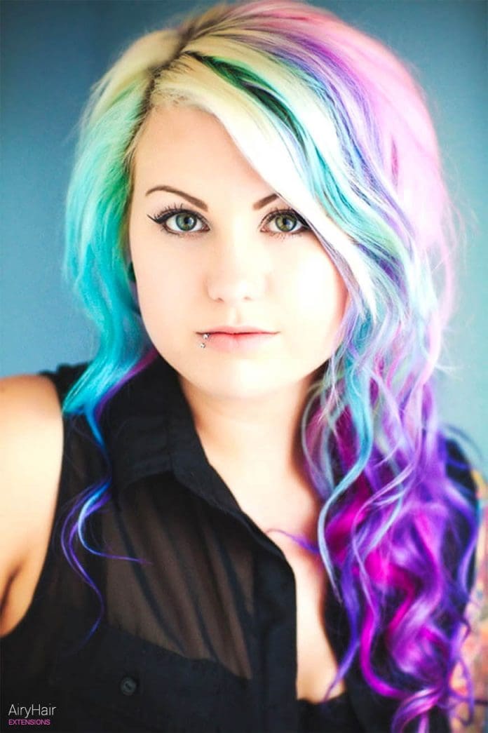 20 Crazy Rainbow Hair Extensions And Hair Color Ideas 2024